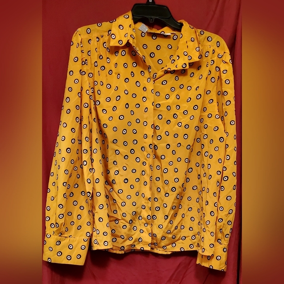 Josephine | Tops | Josephine Yellow Bullseye Blouse Has Tiny Hole And ...